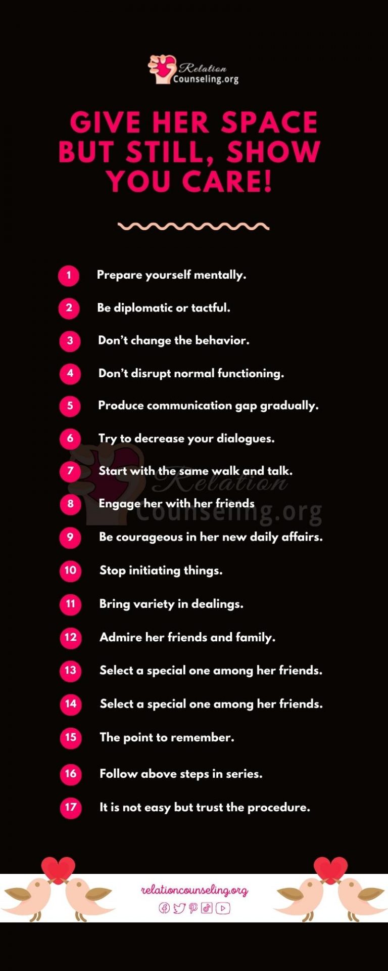 15 CLEVER tips to give her space but still, show you care!