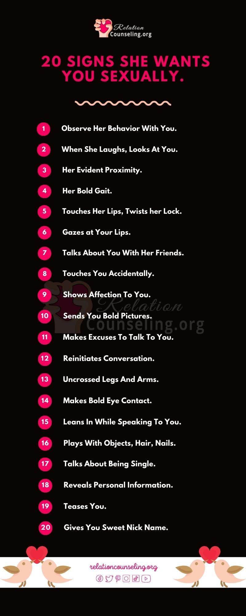 20 Signs She Wants You Sexually &want to SLEEP with you